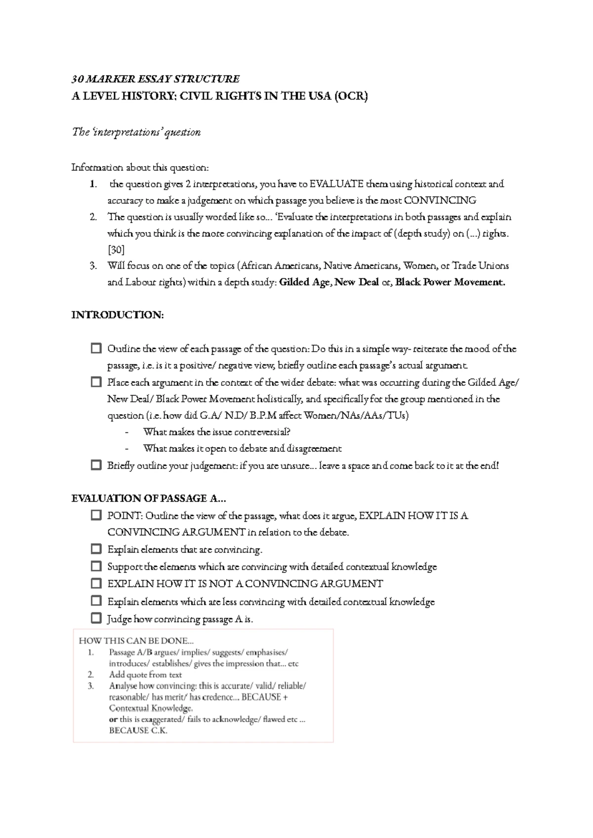 Edexcel A Level History Exam Technique Guide by Mr. Gunn - Studocu