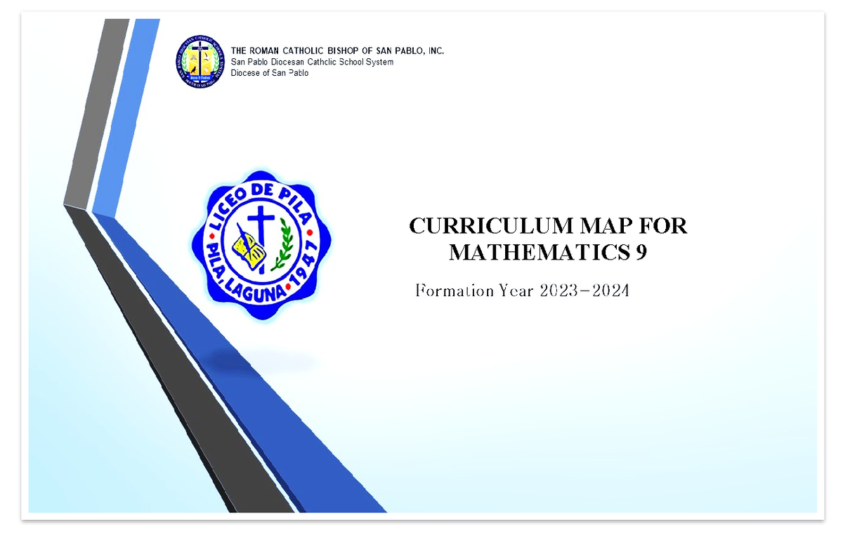Mathematics Curriculum Map G9 First Quarter 2024 - Studocu