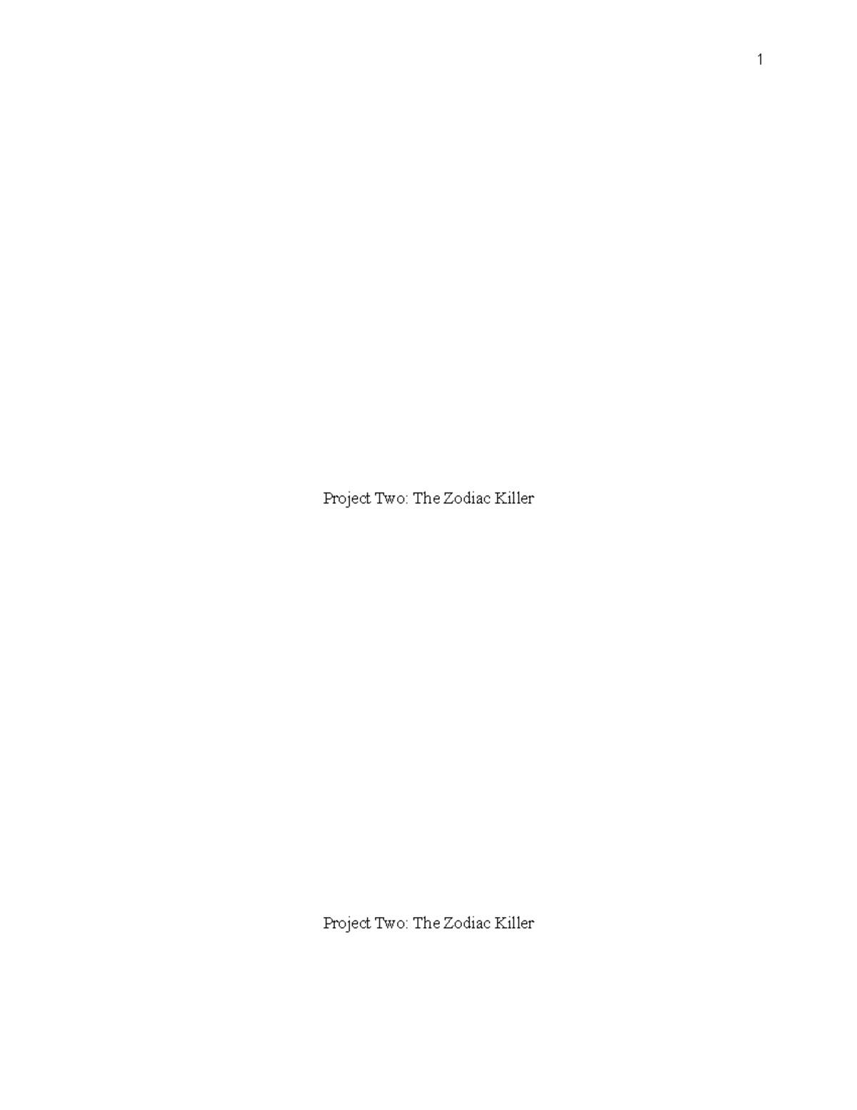 Project Two: Analyzing the Zodiac Killer Case Study - Studocu