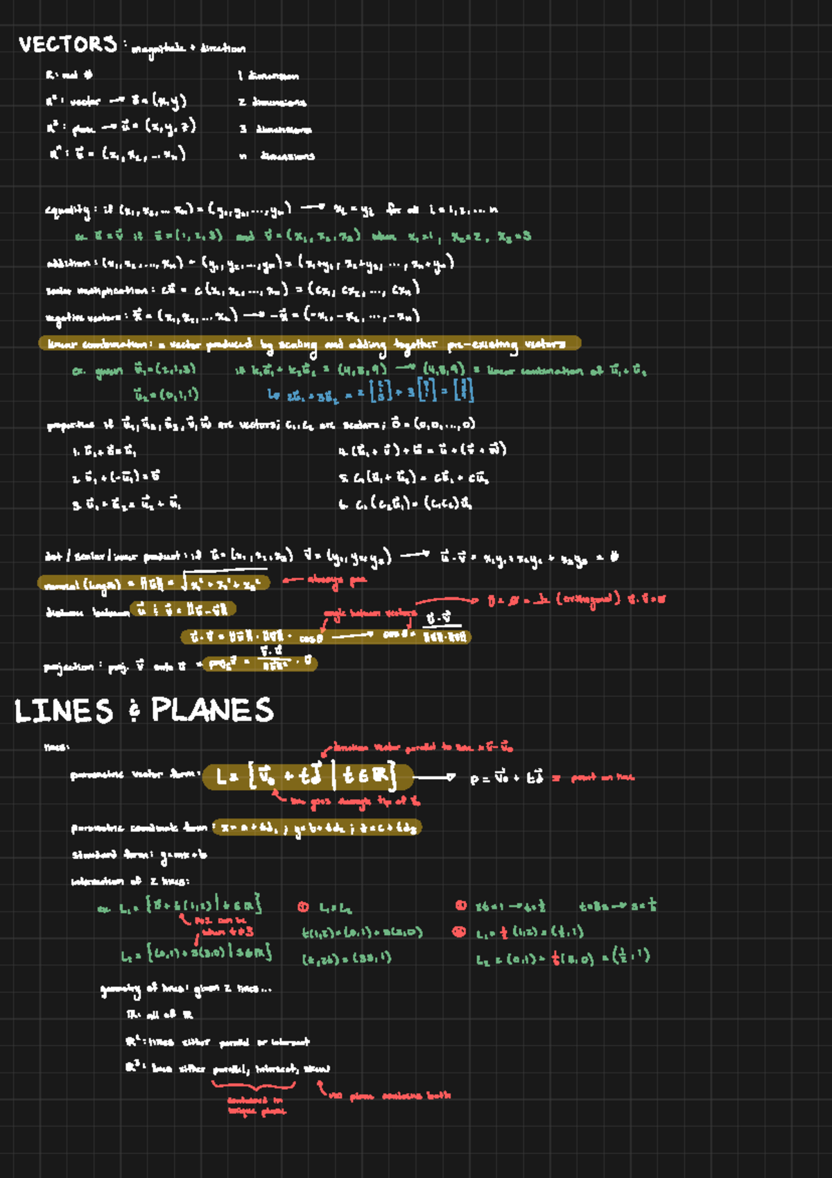 Chapters 1-8 Condensed Notes for Linear Algebra (MATH 101) - Studocu