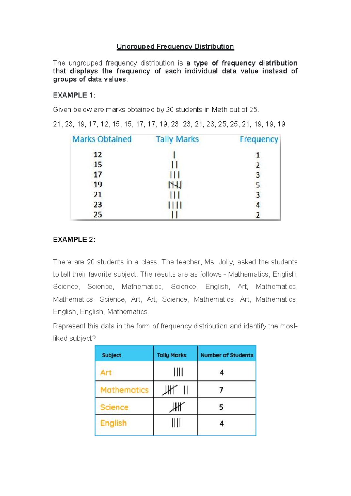 Chapter 2 Ungrouped Frequency Distribution Ungrouped Frequency 6326