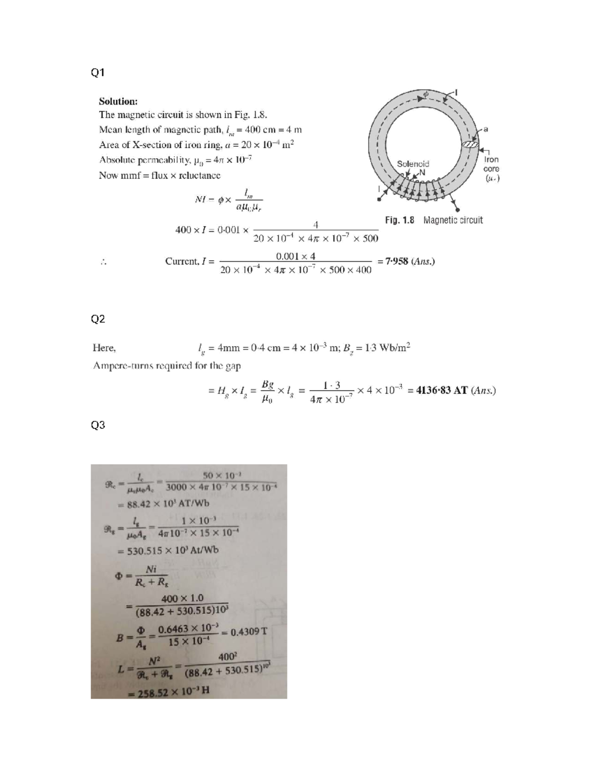 Solution TUT 5: Magnetic Circuit Analysis and Calculations - Studocu