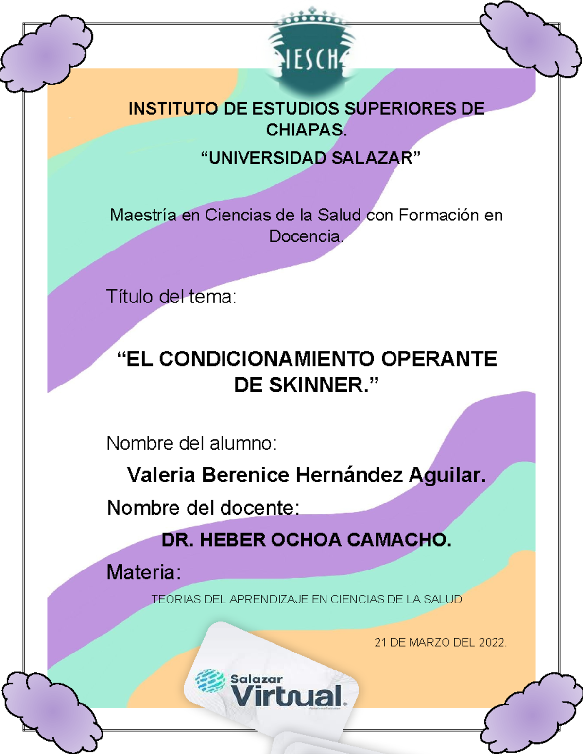 Teoría del Condicionamiento Operante de Skinner - TALLER 21-03-2022 ...