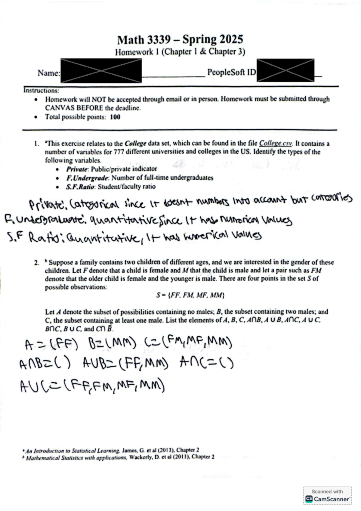 Math Spring 2025 Written Homework 1: Chapters 1 & 3 Overview - Studocu