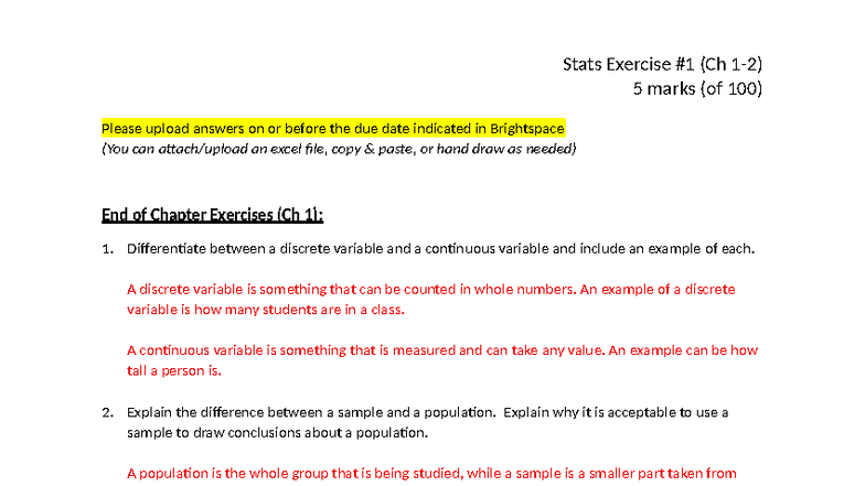 Stats Exercise (Ch 5) - Understanding Variables & Data Analysis - Studocu