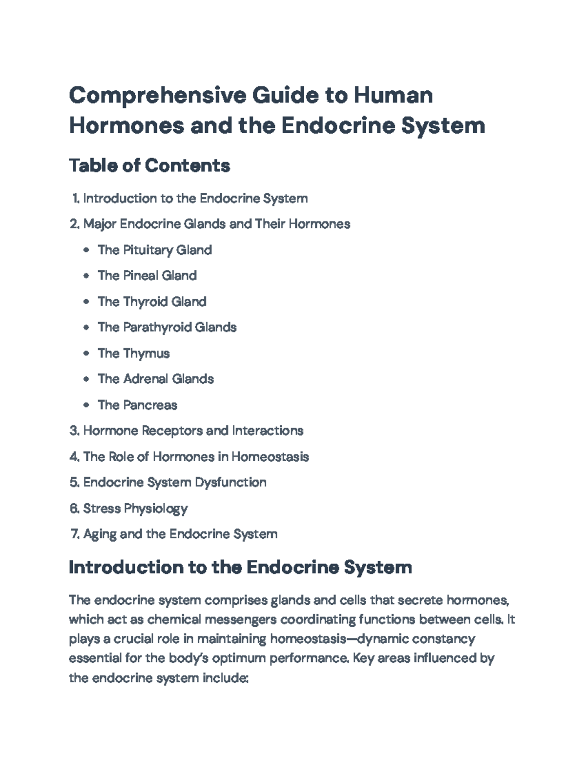 Comprehensive Overview of the Endocrine System and Hormones (BIO101 ...