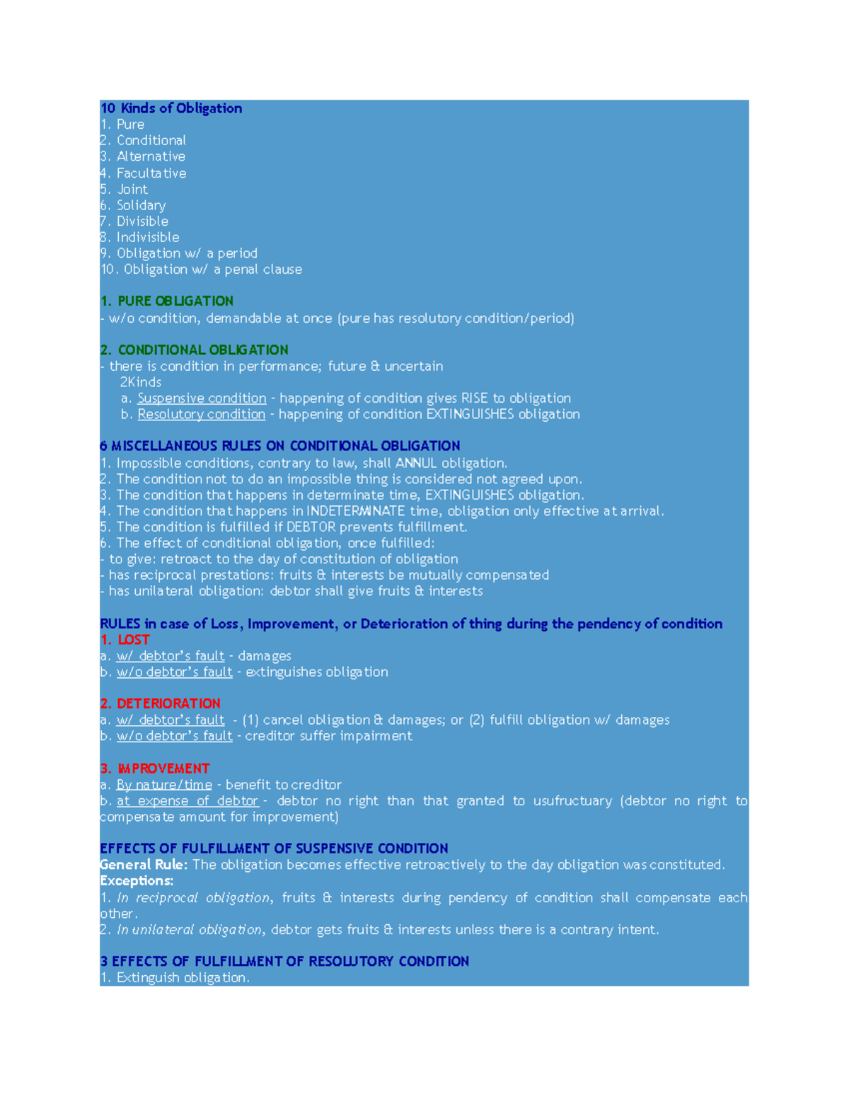 Obligations in Oblicon: 10 Types Explained in Detail - Studocu