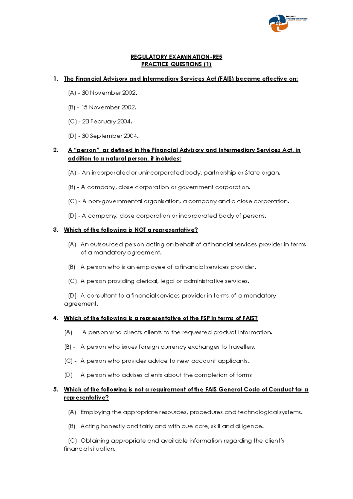 Moonstone RE Examination Registration Form - Candidate Information ...