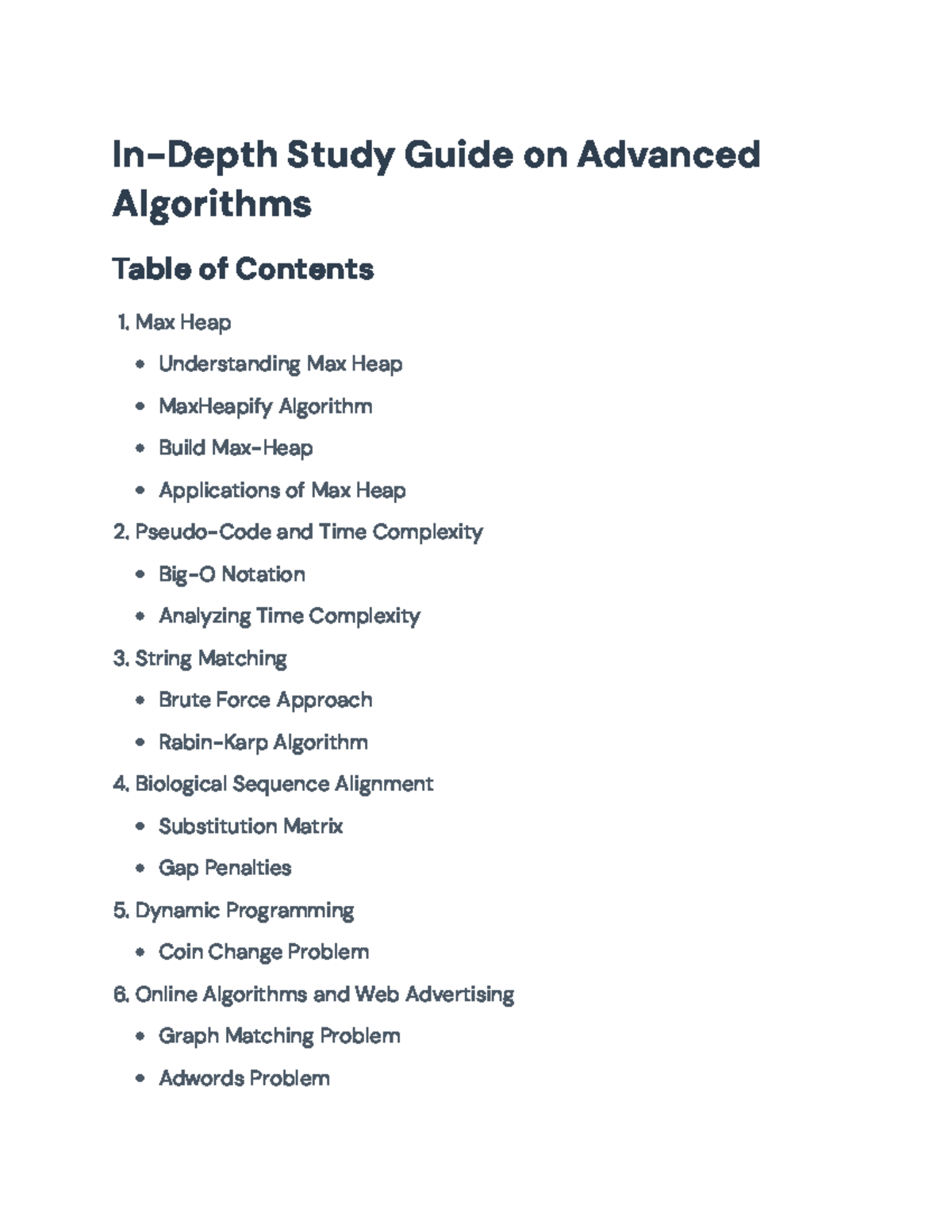 Advanced Algorithms Study Guide: Concepts and Techniques - In-Depth ...