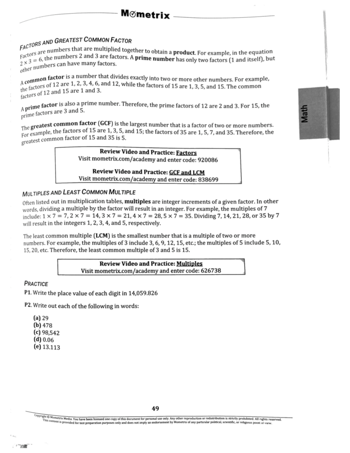 Math Q&As 49-50 - Entrance Exam-Basic Math Calculations to build on ...
