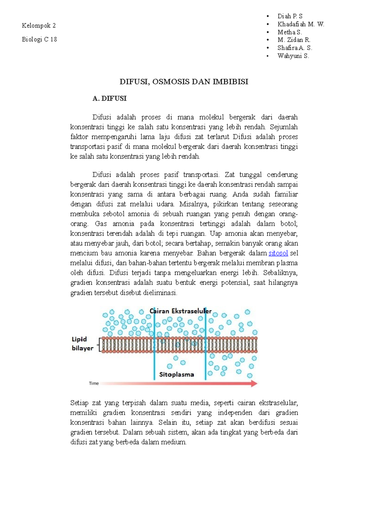DIFUSI, OSMOSIS, DAN IMBIBISI: ANALISIS PROSES BIOLOGI PENTING - Studocu