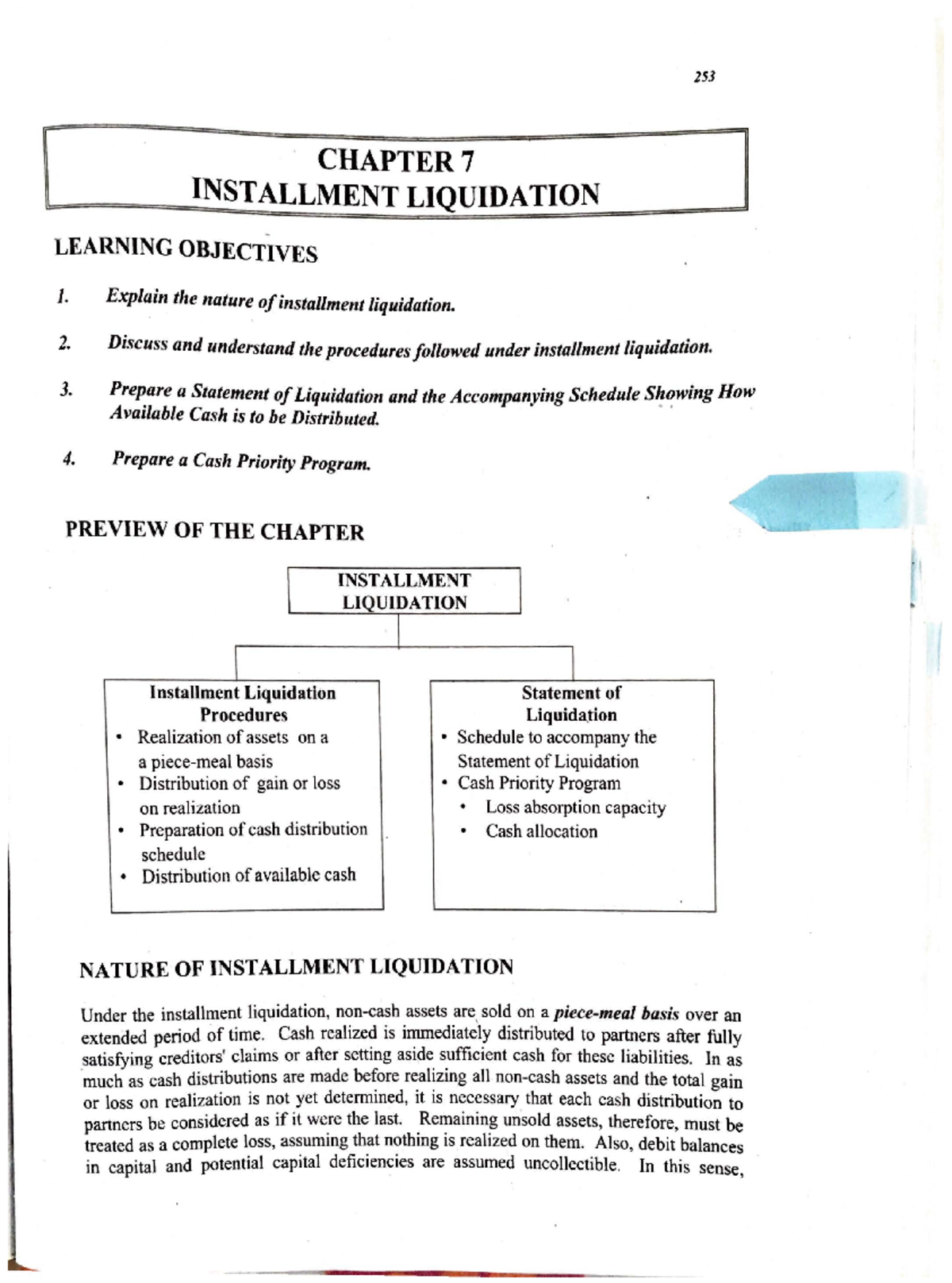 Chapter 7: Procedures and Understanding of Installment Liquidation ...