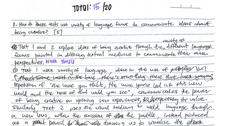 2020 HSC Paper 1 - Analyzing Language Forms in Creativity and ...