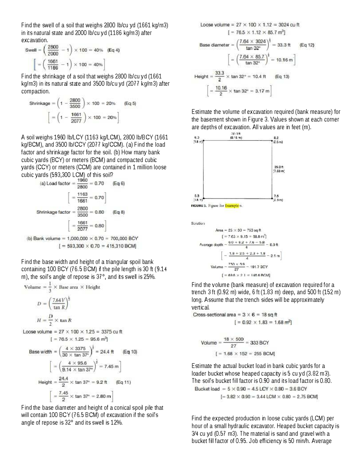 Construction Review: Soil Swell, Shrinkage, and Excavation Calculations ...