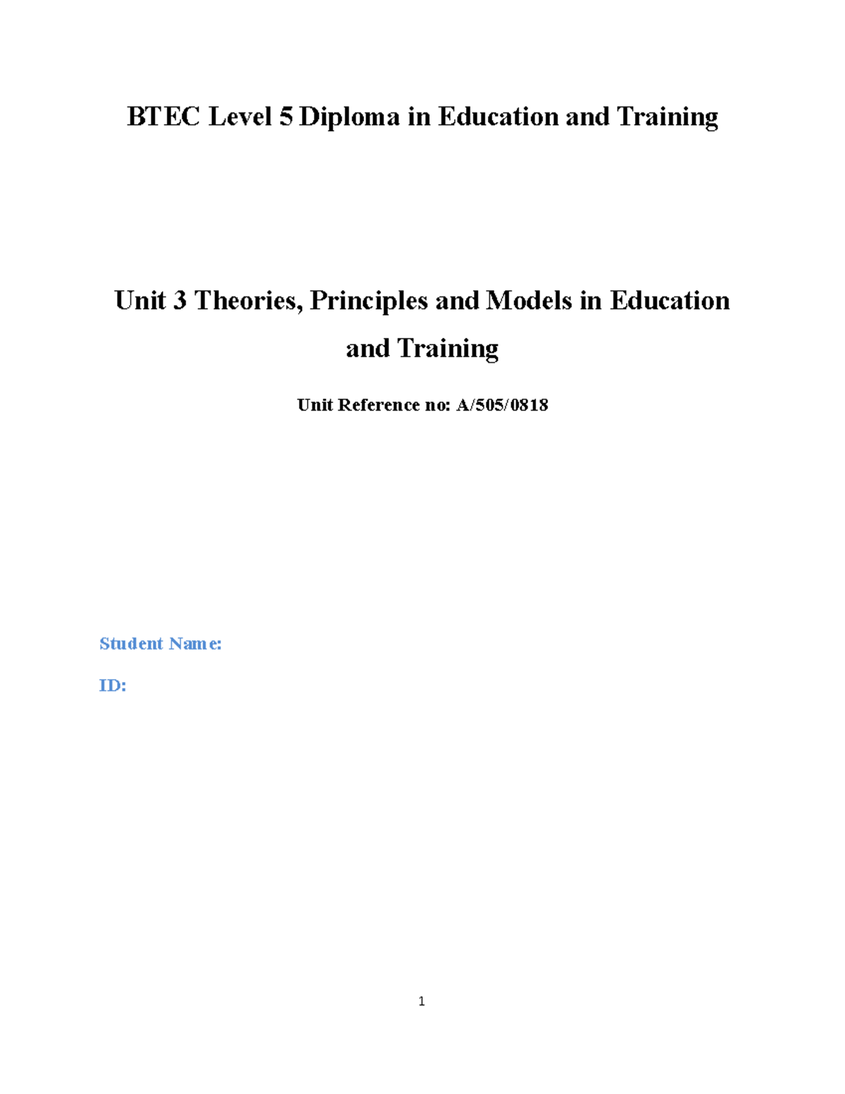 Unit 3 Theories, Principles and Models in Education - - Studocu
