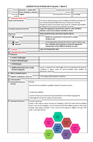 Q2 WLAS 2 - Learning Activity Sheets - WEEKLY LEARNING ACTIVITY SHEETS ...