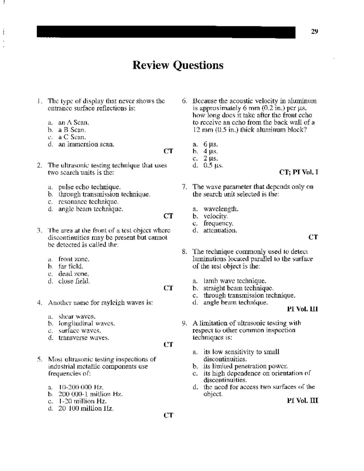 ASNT Level II Study Guide: Ultrasonic Testing Review Questions - Studocu