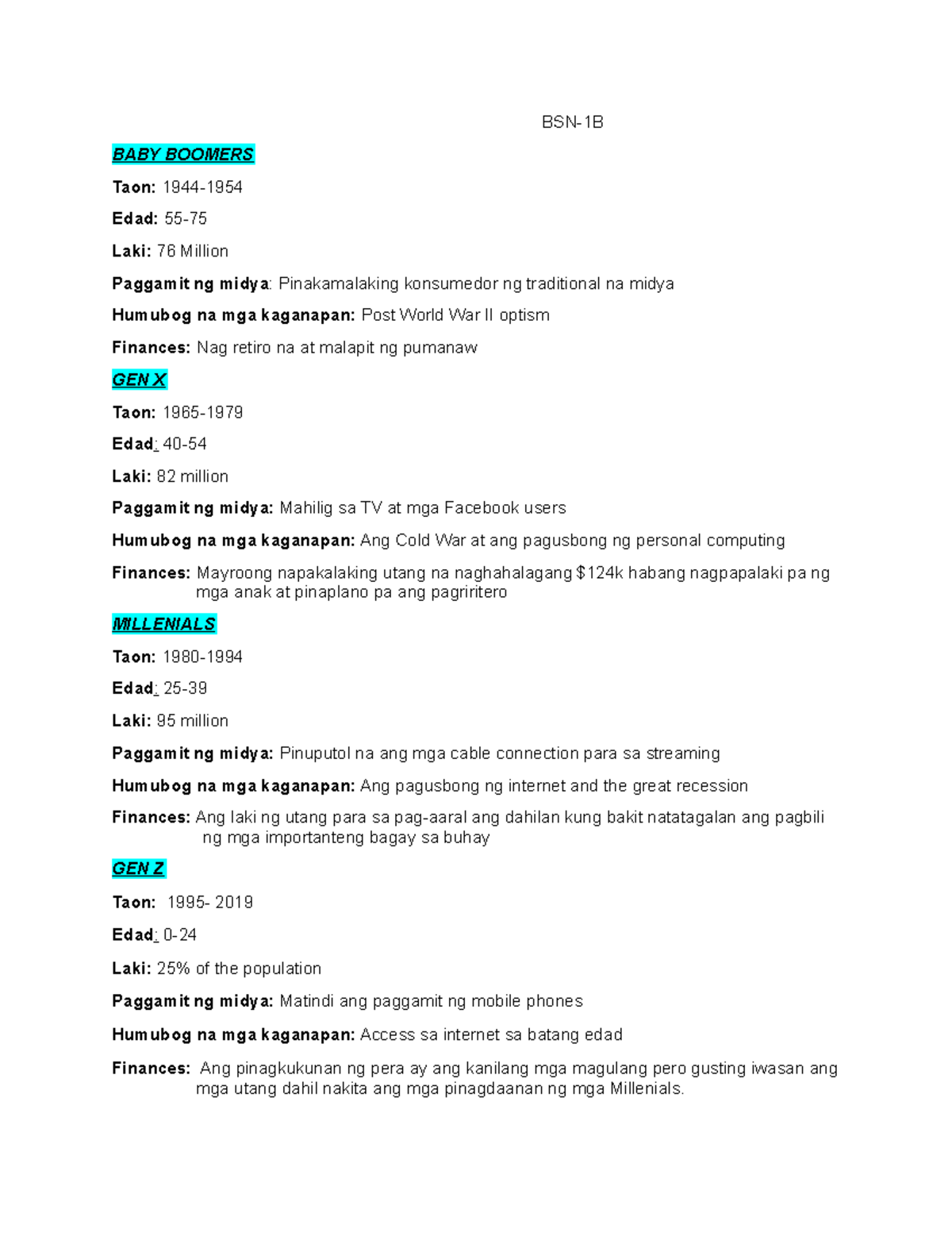 Generations - filipino notes - BSN-1B BABY BOOMERS Taon: 1944- Edad: 55 ...