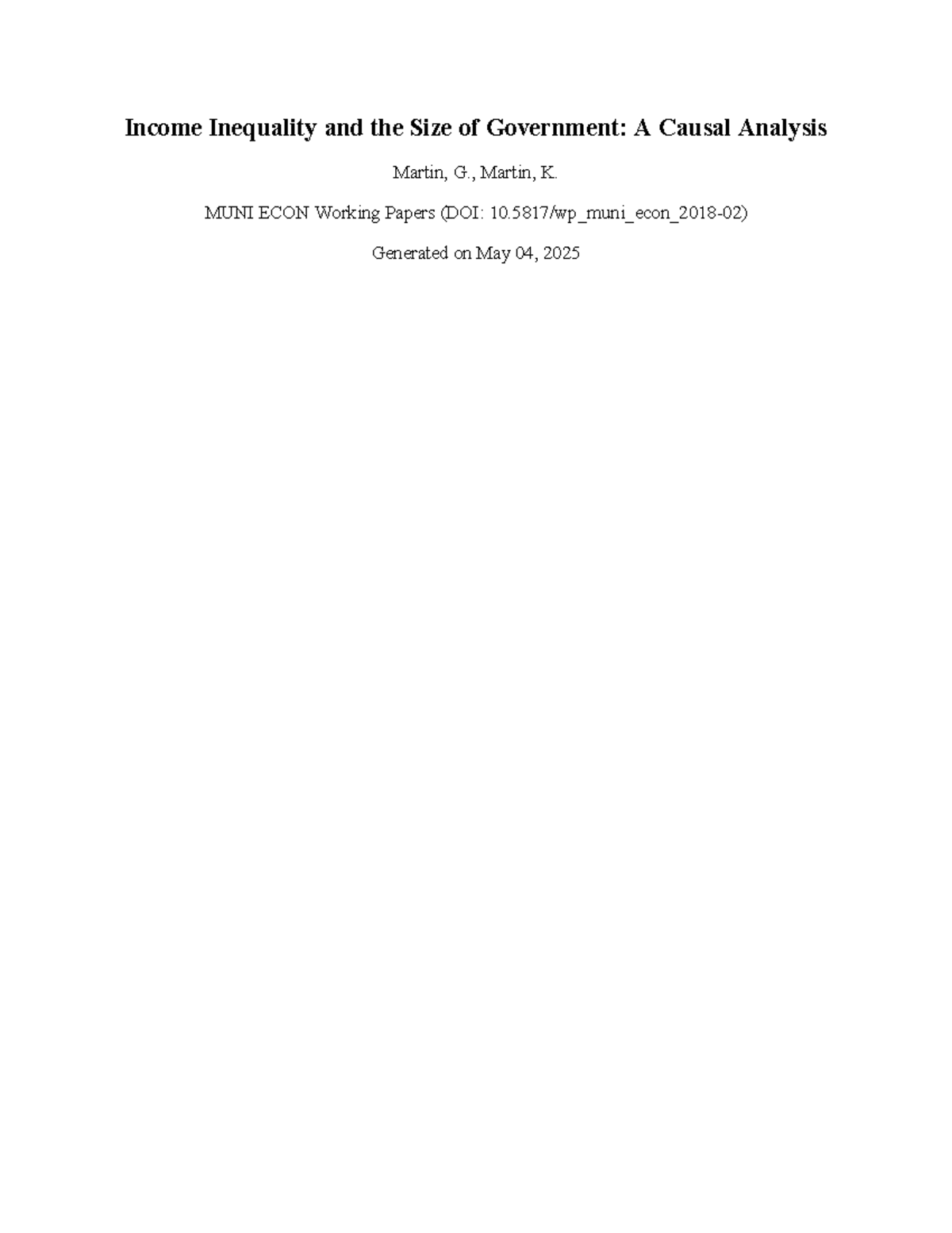 MUNI ECON 2025: Causal Analysis of Income Inequality & Government Size ...