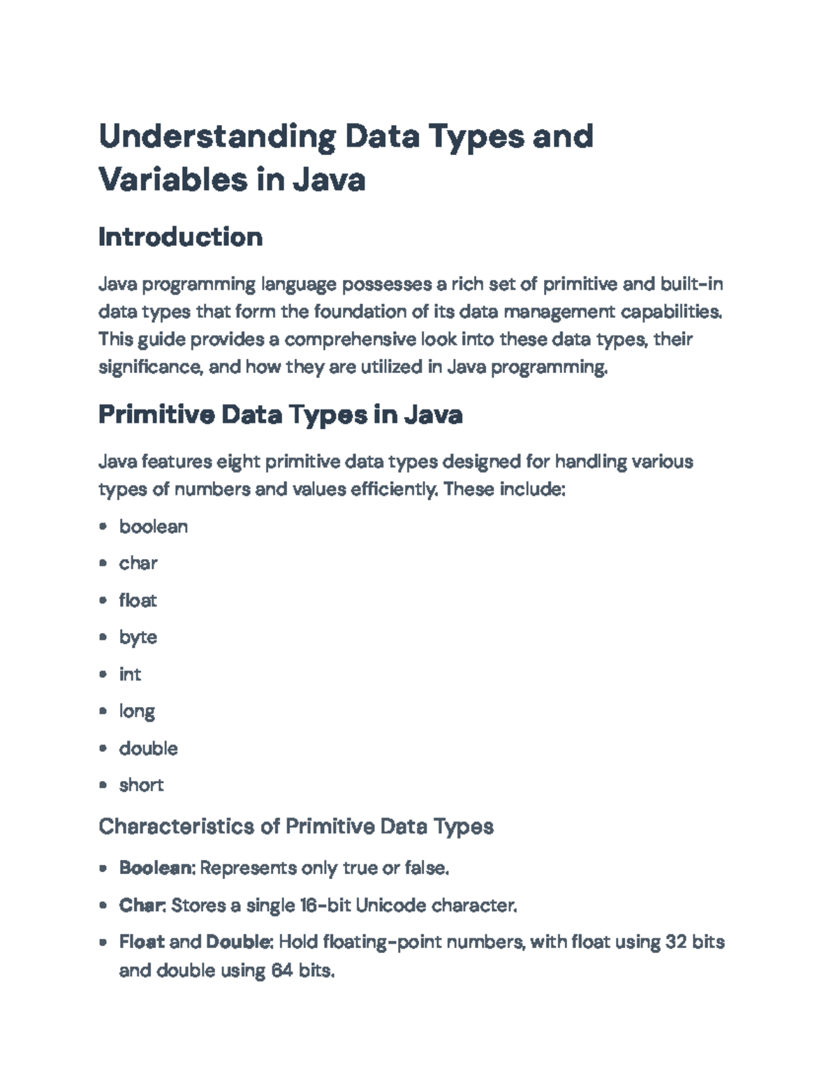 Java Programming: Understanding Data Types & Variables Guide ...