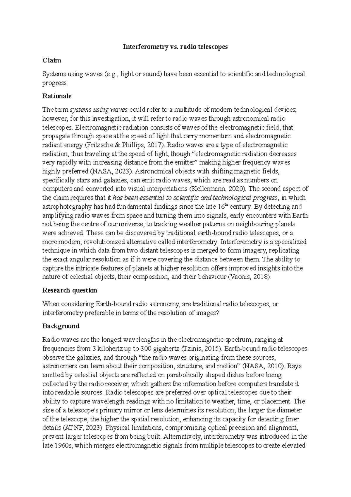 Physics IA3 Research Investigation - Research Investigation UNIT 4 ...