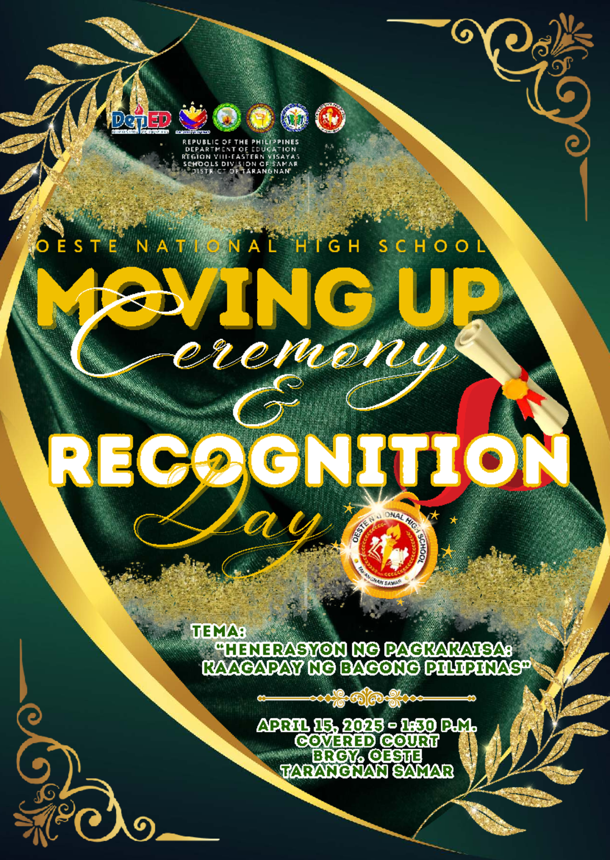 Moving up ceremony recognition day program for S.Y. 2025 - Studocu