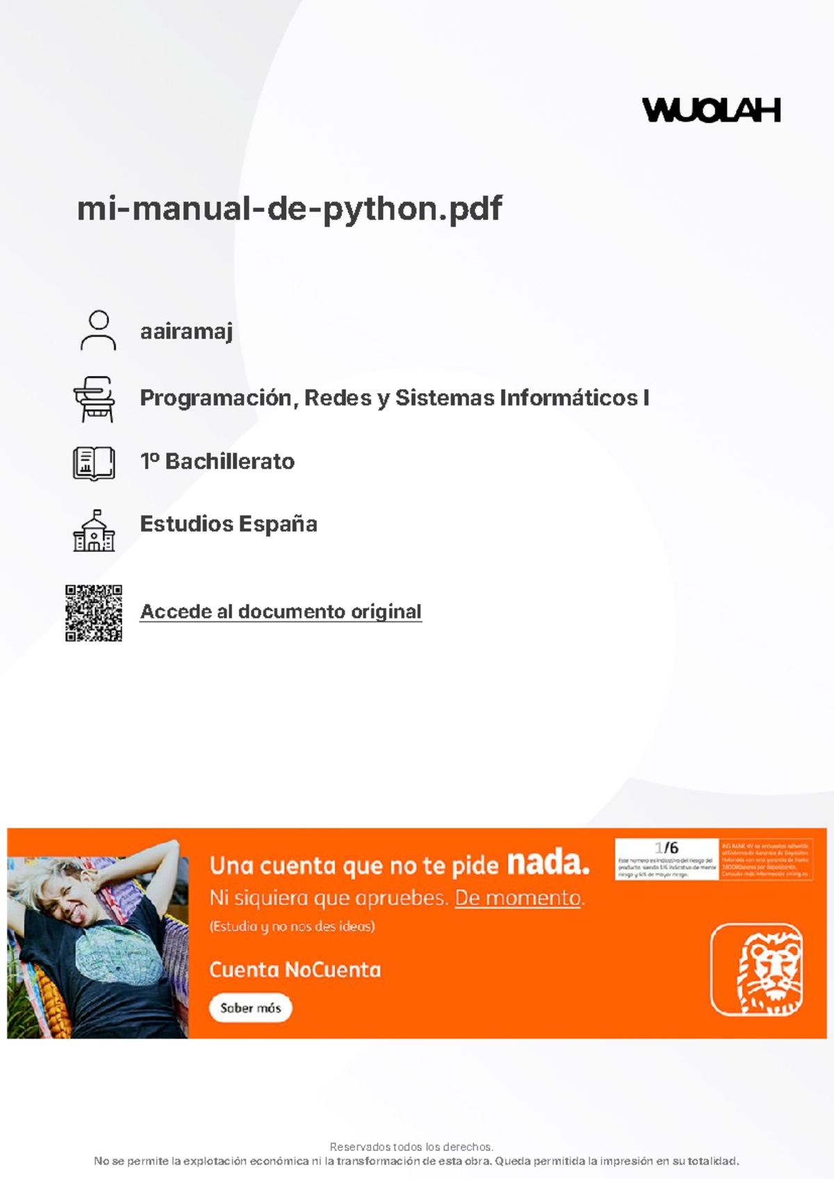 Programación en Python I - 1º Bachillerato - Manual Completo - Studocu