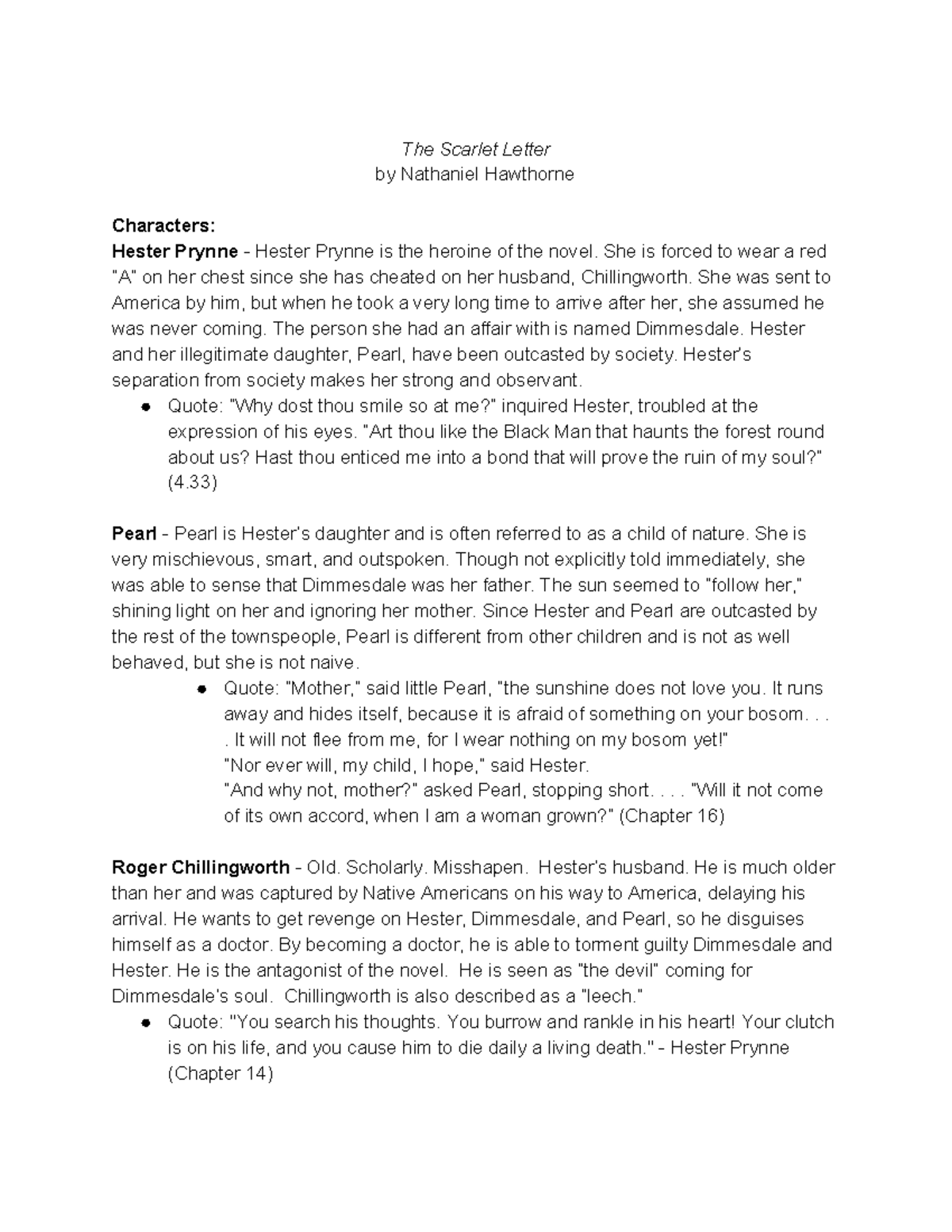 The Scarlet Letter Final Study Guide - The Scarlet Letter by Nathaniel ...