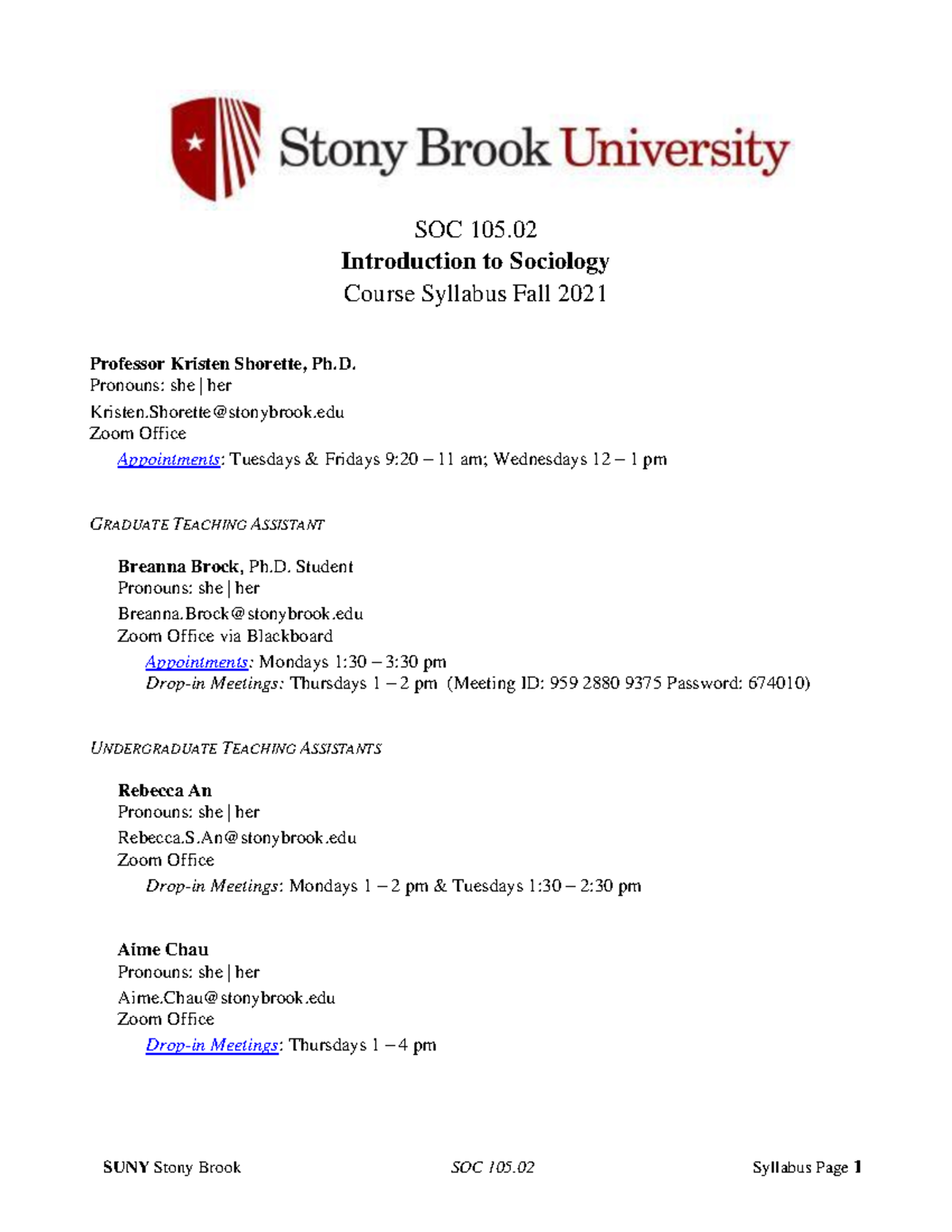 F21 105 Syllabus - SOC 105. Introduction to Sociology Course Syllabus ...