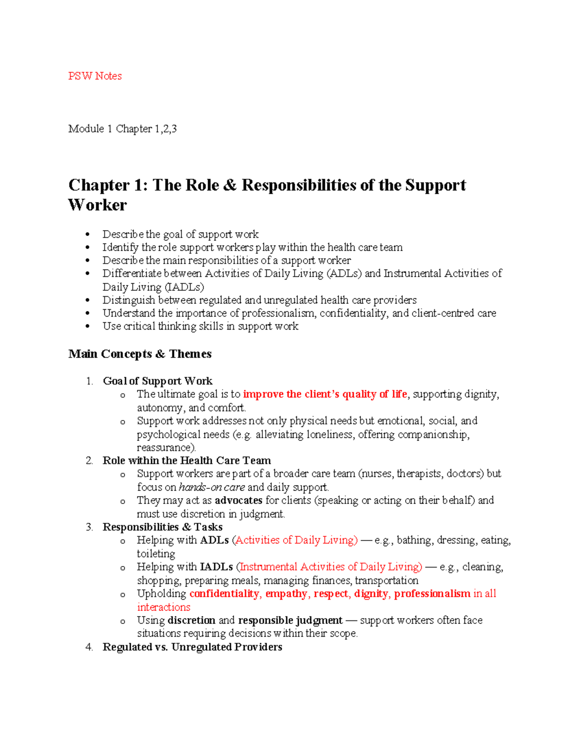 PSW Notes (Module 1) - Chapters 1-3 Overview and Key Concepts - Studocu
