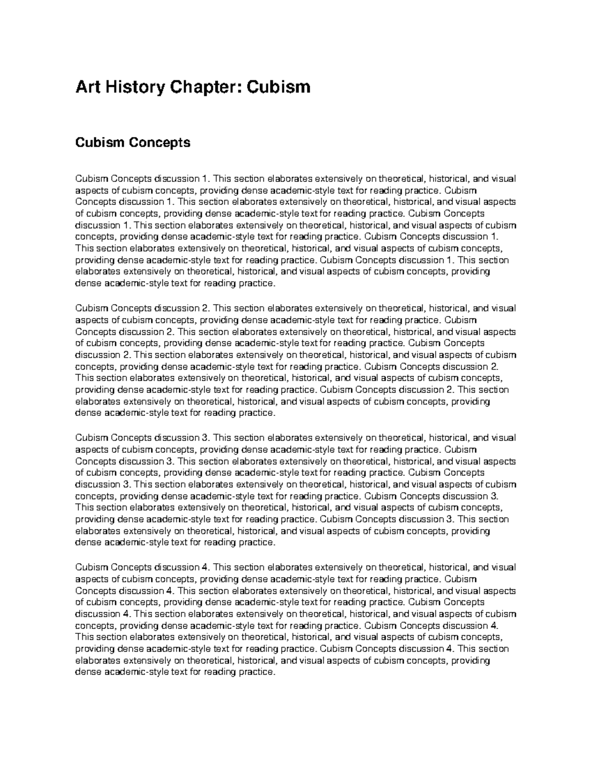 Art History CH 101: In-Depth Cubism Concepts Discussions - Studocu