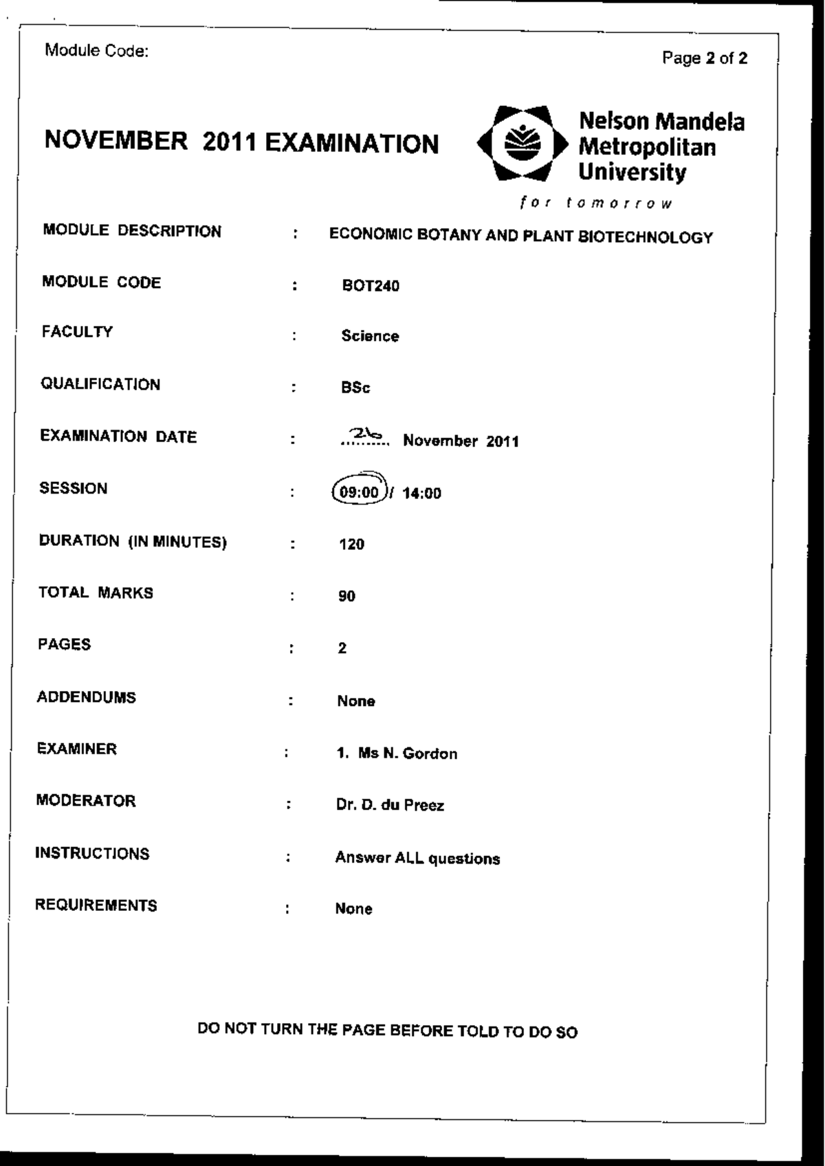 November 2011 Exam Review Guide - Studocu