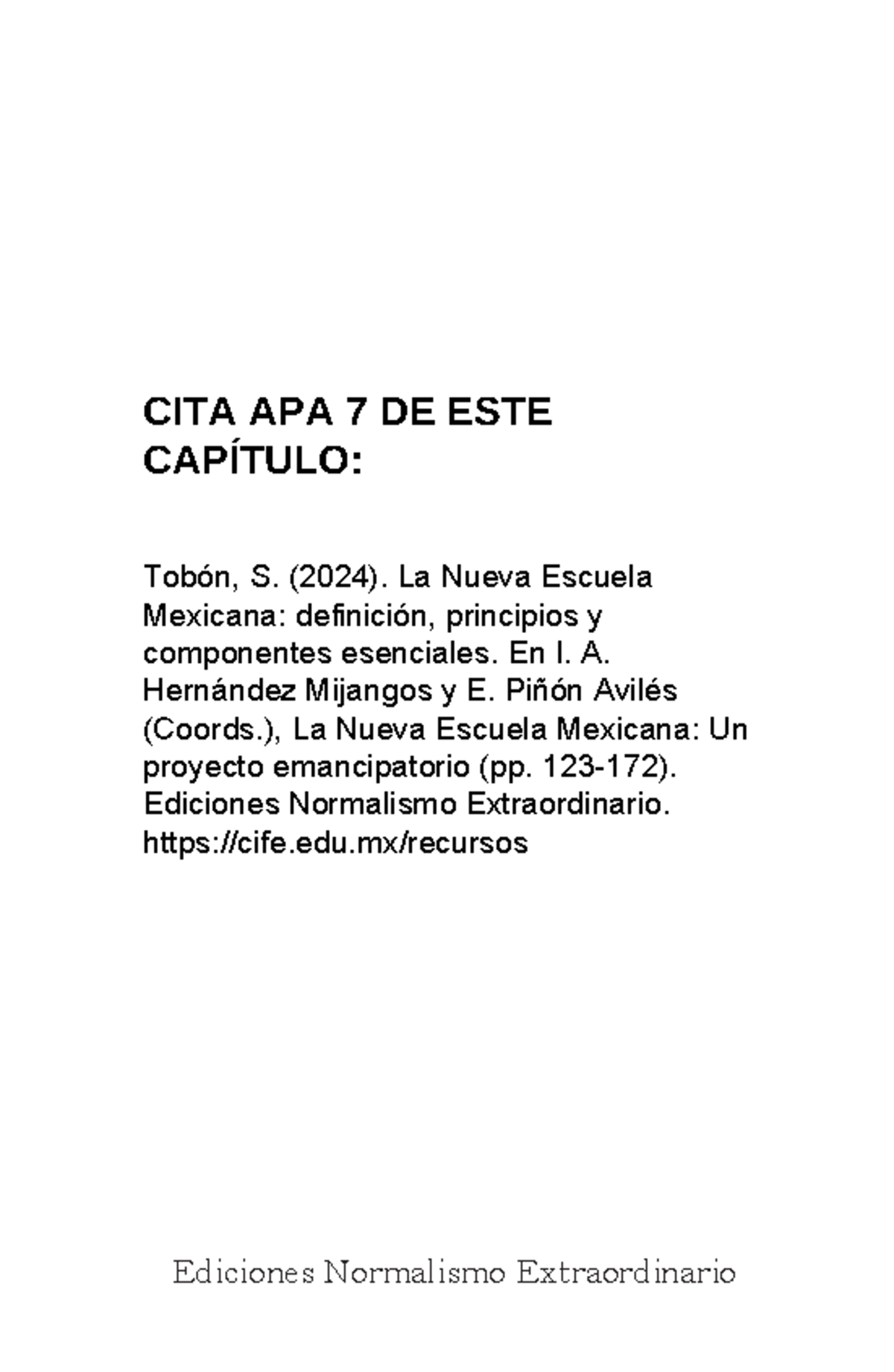 CITA APA 7: La Nueva Escuela Mexicana - Definición y Principios - Studocu