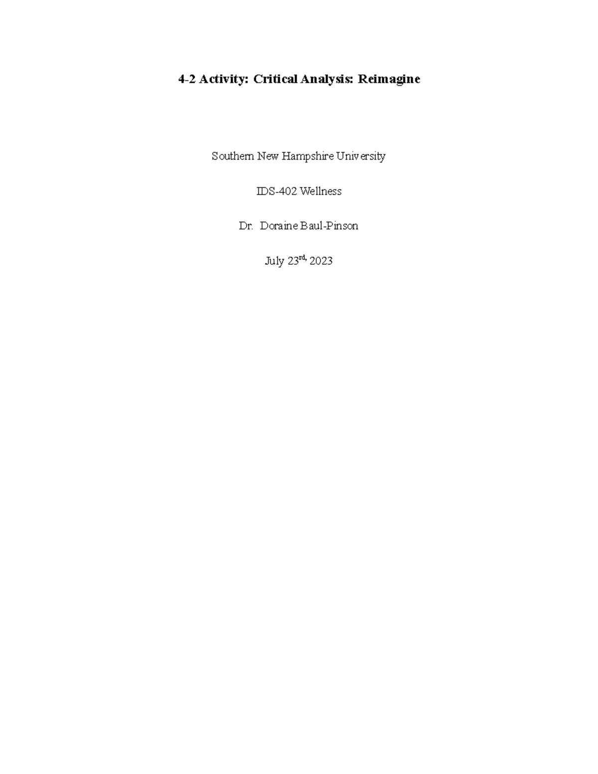 IDS 402 Module 4 Activity: Critical Analysis of Anxiety Awareness - Studocu