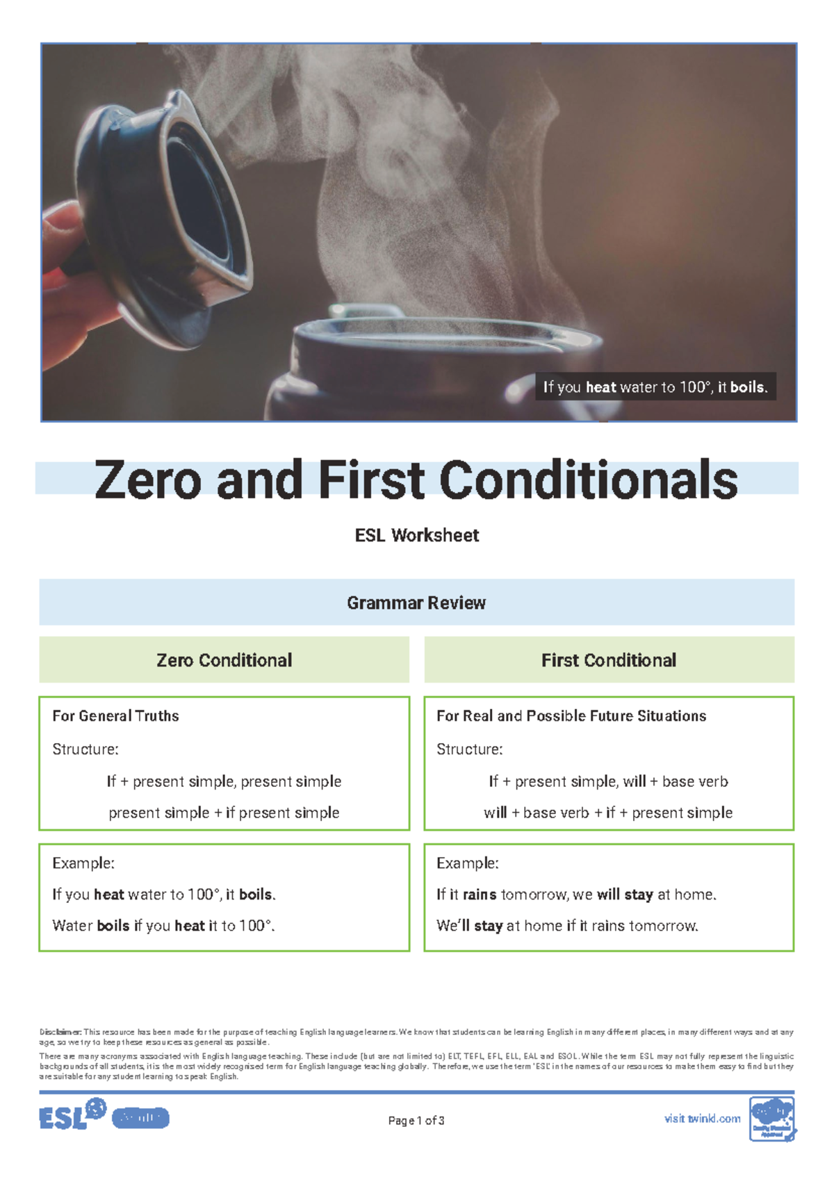 ESL B1 Zero and First Conditionals Worksheet for Adults - Studocu