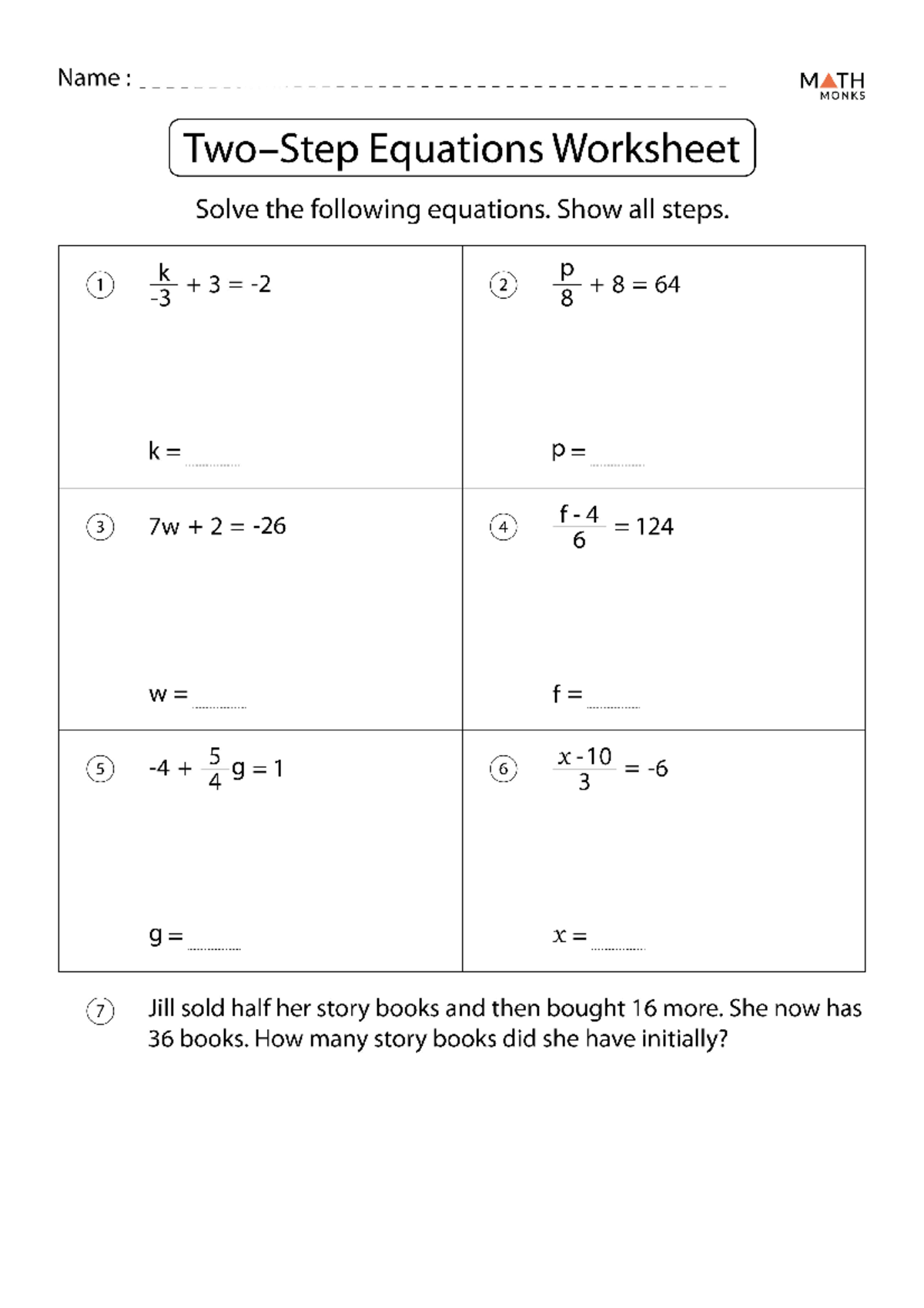 2 Step Equations Worksheet: Solutions & Detailed Steps - Studocu
