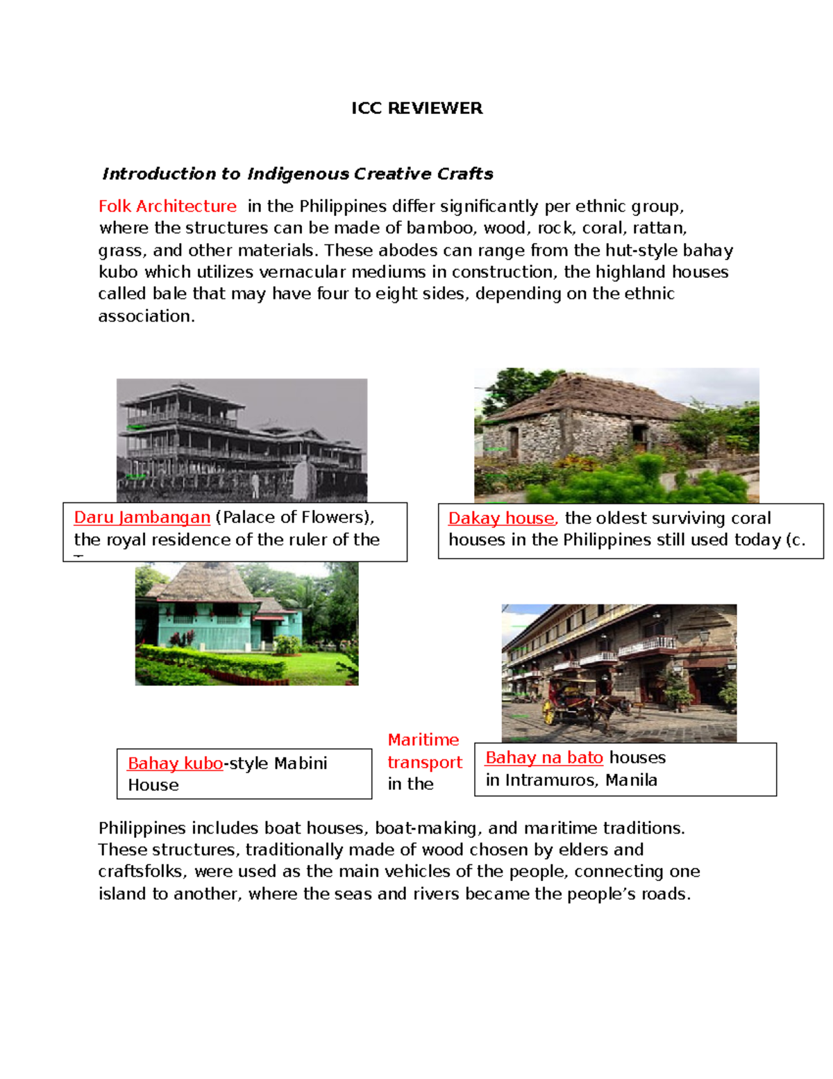 ICC-Reviewer - reviewer about indigenous creative crafts - ICC REVIEWER Introduction to ...