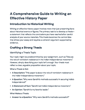 Guide to Effective History Writing: Crafting Cohesive Essays - Guide to ...