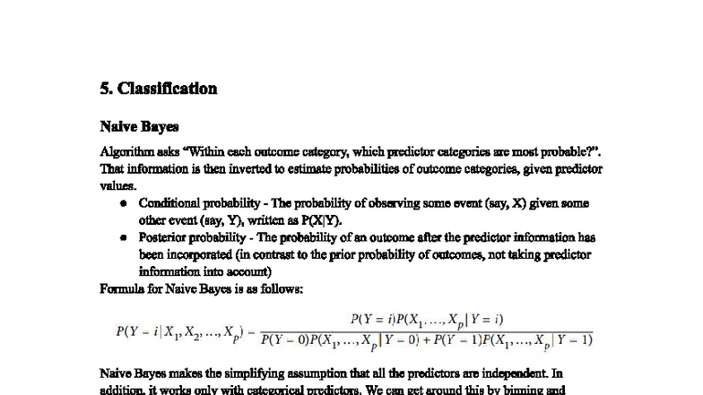 Unit 5 - Classification Techniques: Naive Bayes & Logistic Regression ...