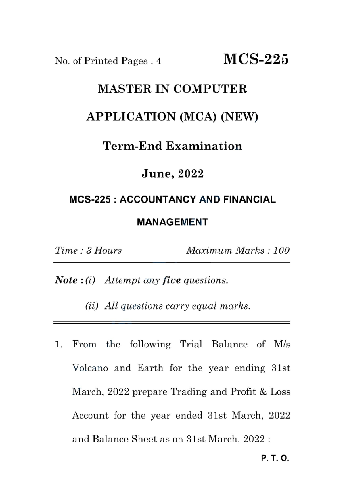 MCA Exam Dec 2024: Accountancy & Financial Management Guide - Studocu