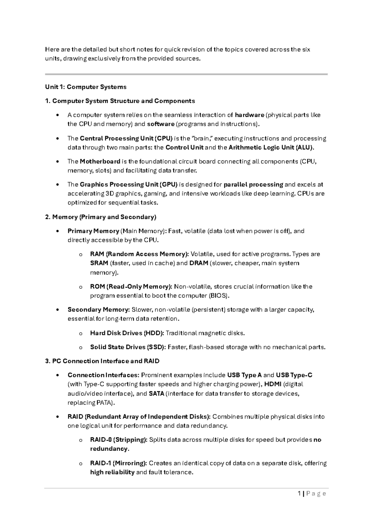 CSE 111: Comprehensive Revision Notes for Computer Systems and OS - Studocu