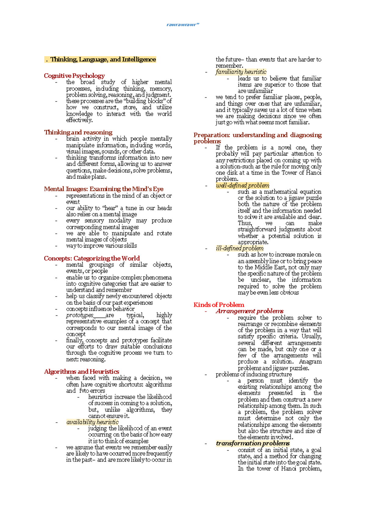 Cognitive Psychology (PSY 101): Thinking, Language, and Intelligence ...