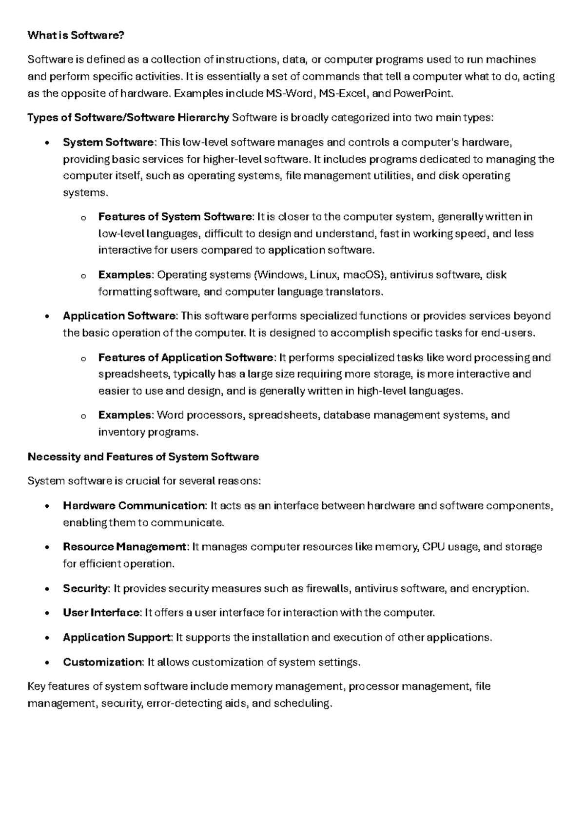 CH - System Software Overview and Key Concepts - Studocu