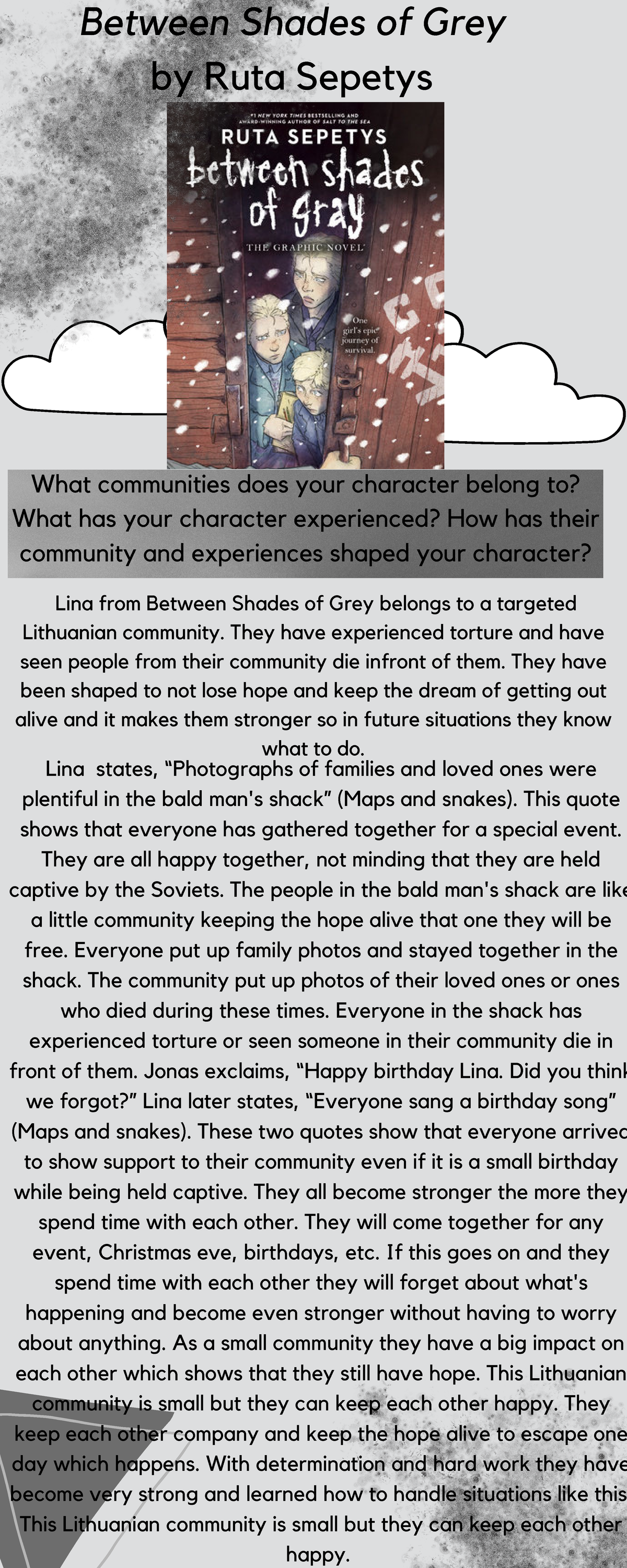 Analysis of Resilience and Community in "Between Shades of Grey" by ...