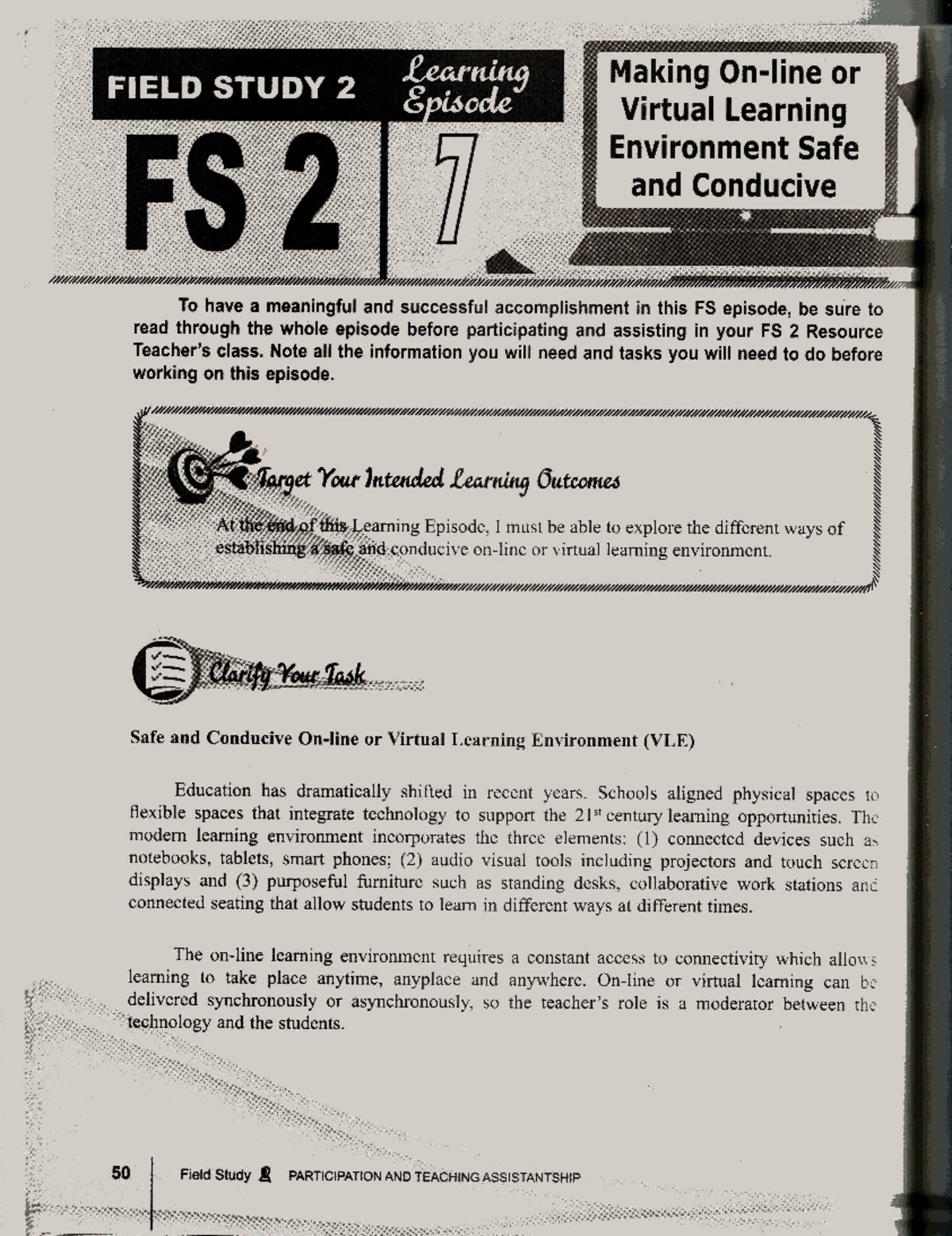 FIELD STUDY 2 - EPISODE 7: Creating a Safe Virtual Learning Environment ...