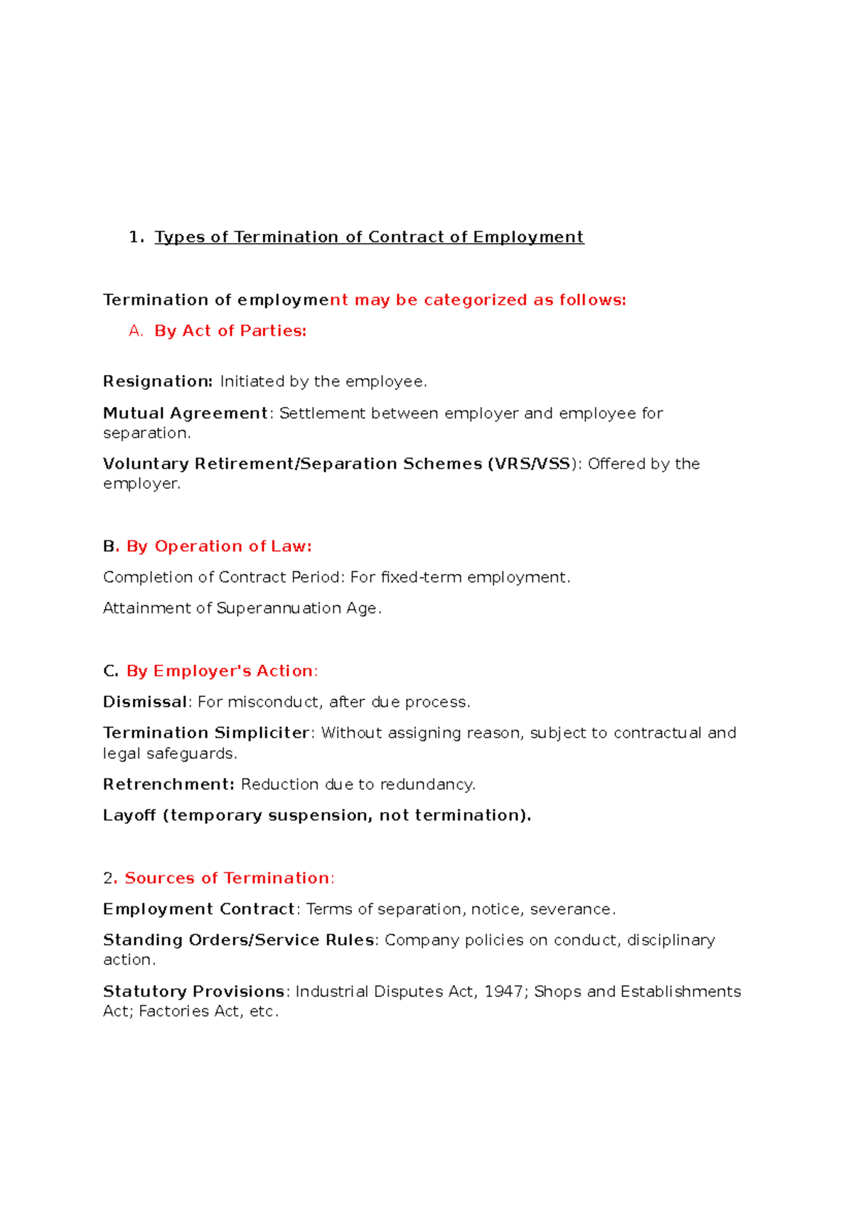 Types of Termination of Employment Contracts: A Comprehensive Guide ...