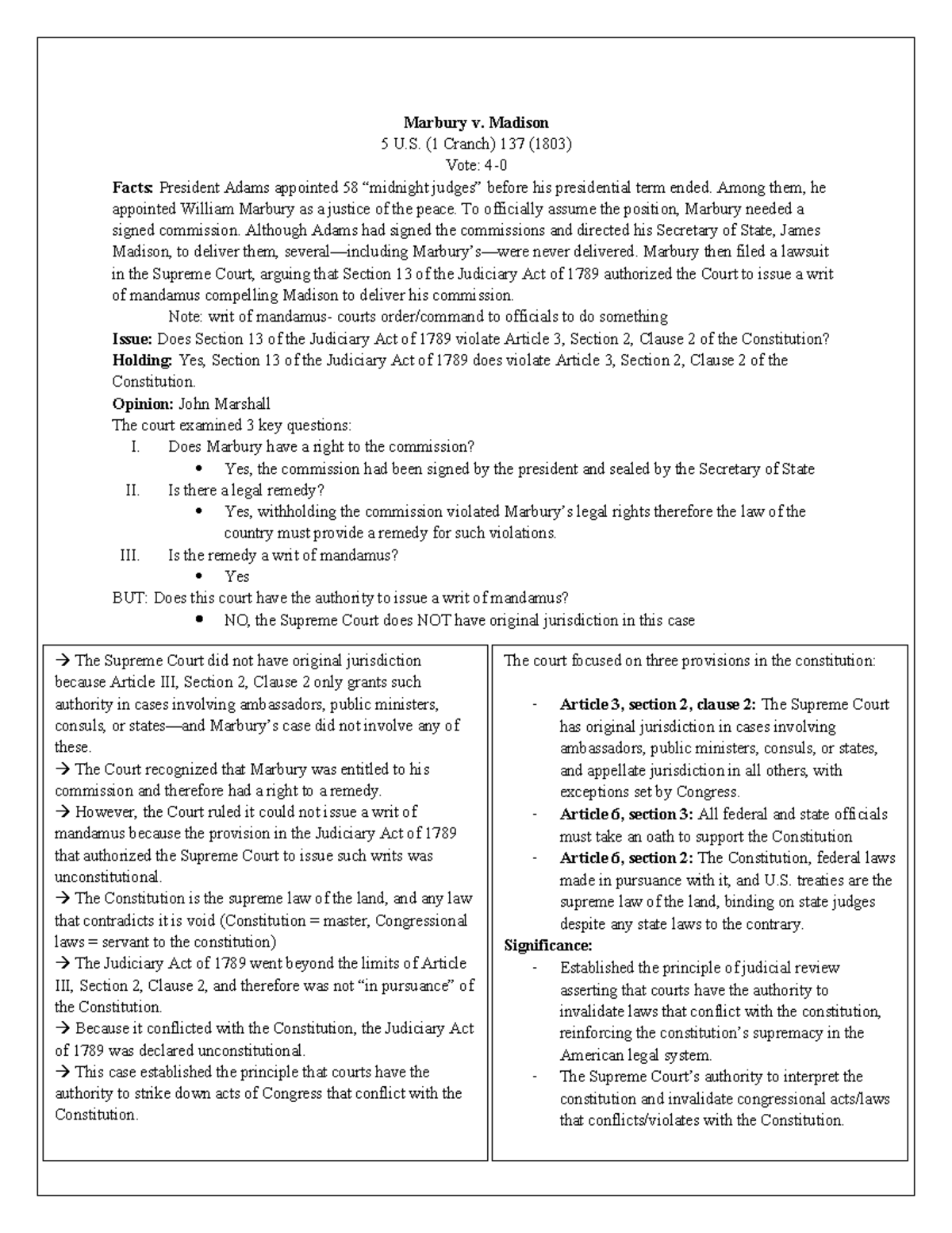 Constitutional Powers of the President: Key Supreme Court Cases (POL ...