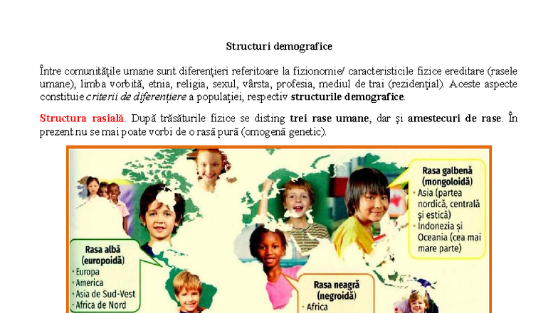 Structuri demografice în comunități umane - Geografie 488528416 - Studocu