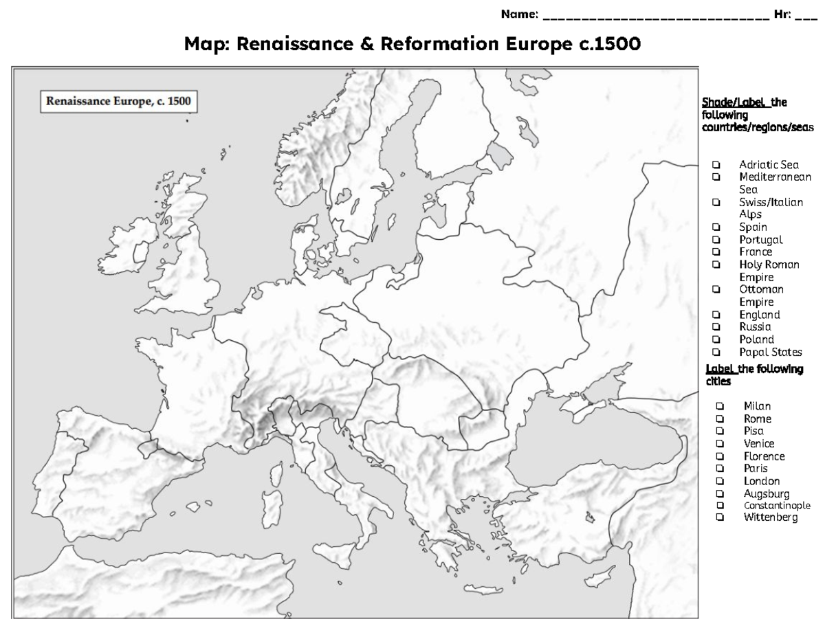 Renaissance Reformation Mapc 1500-1 - Map: Renaissance & Reformation ...