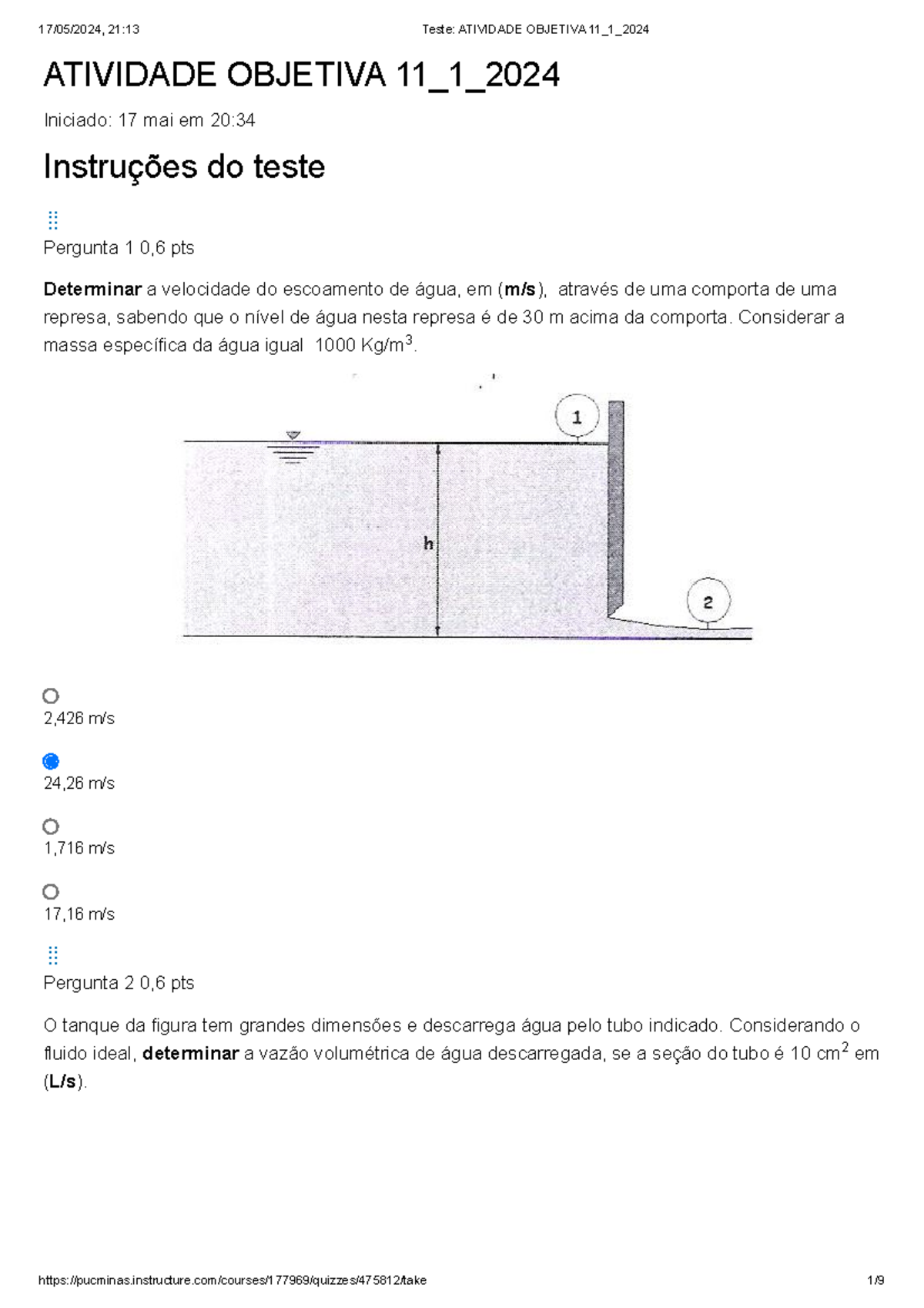 Teste Atividade Objetiva 11 1 2024 - ATIVIDADE OBJETIVA 11_1_ Iniciado ...